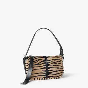 Fendi Zipper Top Small Tiger-print Cavallino Leather Bag